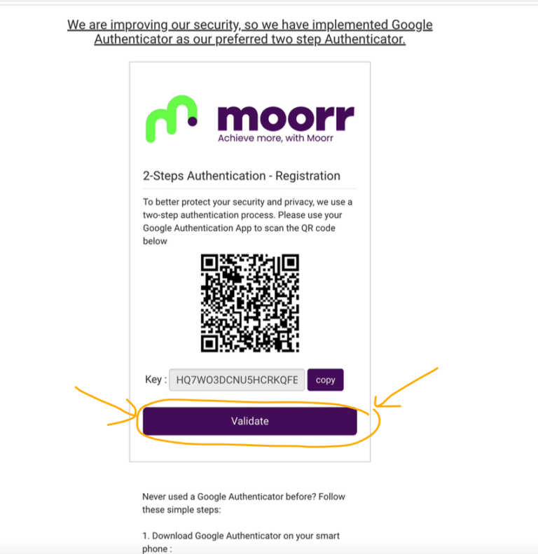 Google Authenticator: How to log in for the FIRST TIME?
