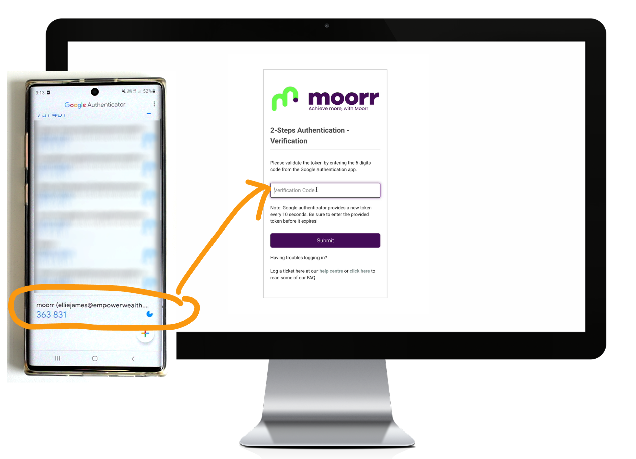 Google Authenticator: How to log in for the FIRST TIME?