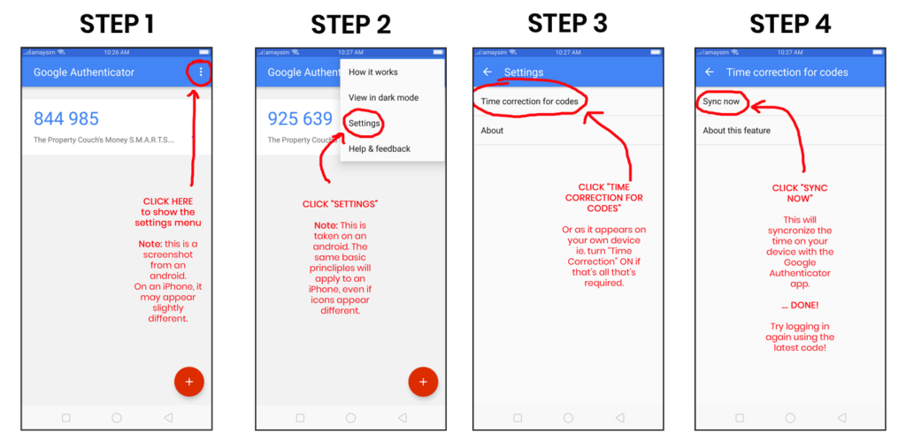 Google Authenticator: Time Correction for Codes