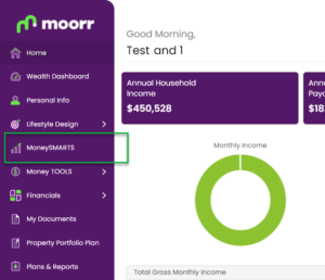 How to get to MoneySMARTS page on Moorr