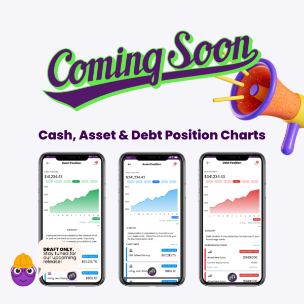 Cash, Asset & Debt Position Charts - Mobile App